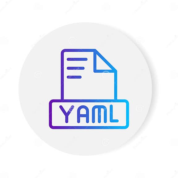 Yaml Document Format File Icon. with Gradient Outlines. Vector ...