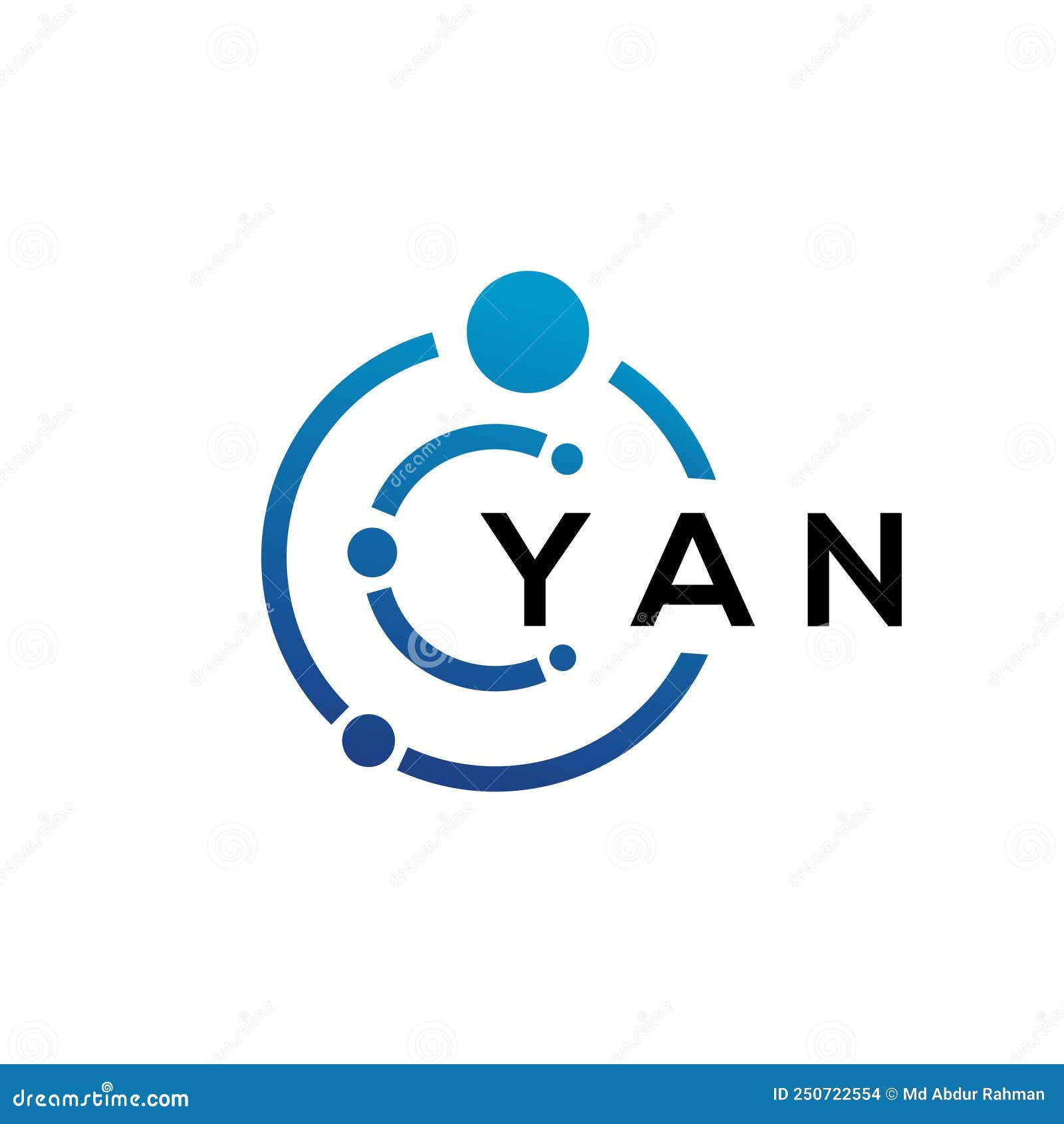 YAN Letter Technology Logo Design on White Background. YAN Creative ...