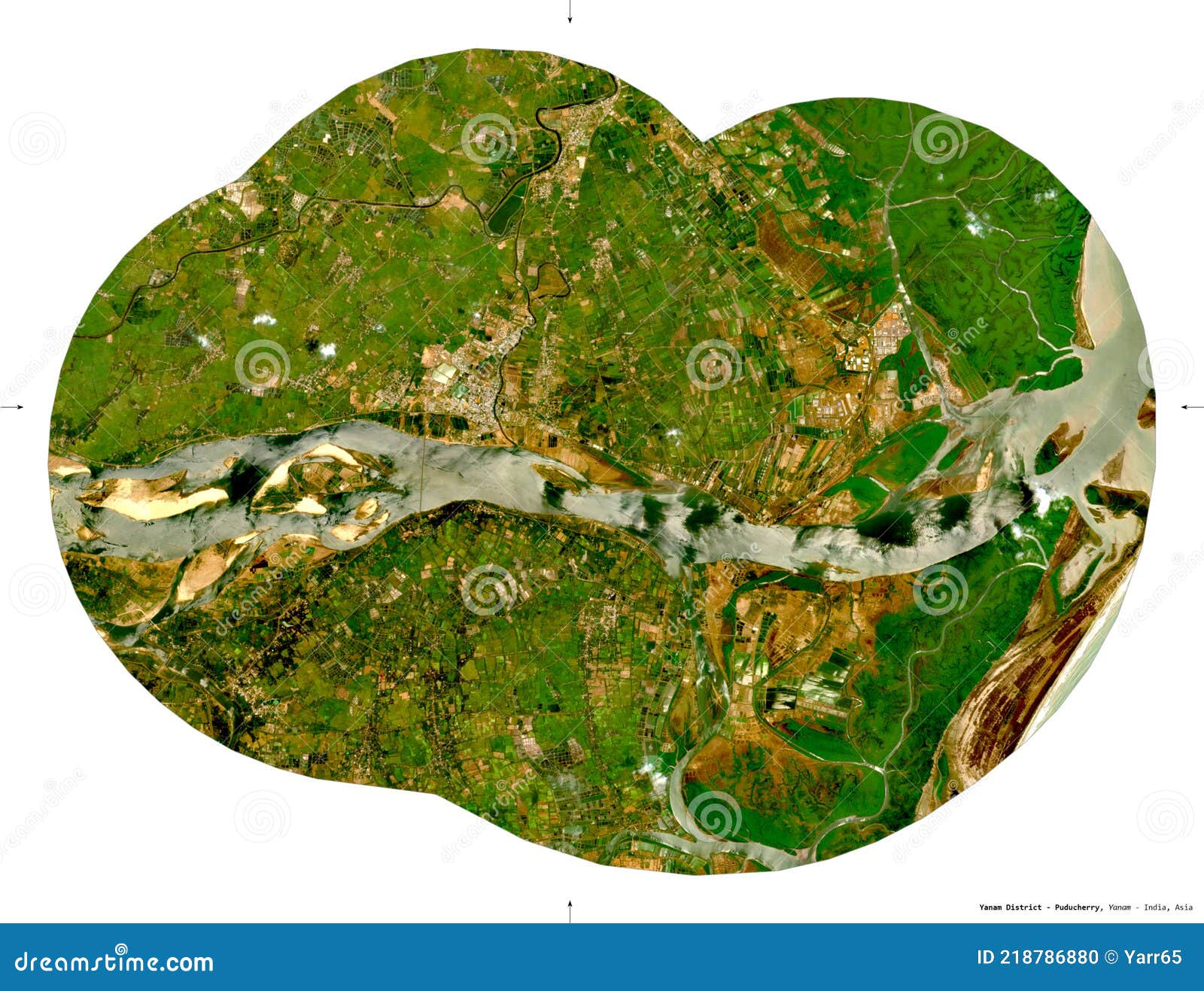 Yanam District - Puducherry, India - White Solid. Sentinel-2 Sat Stock ...