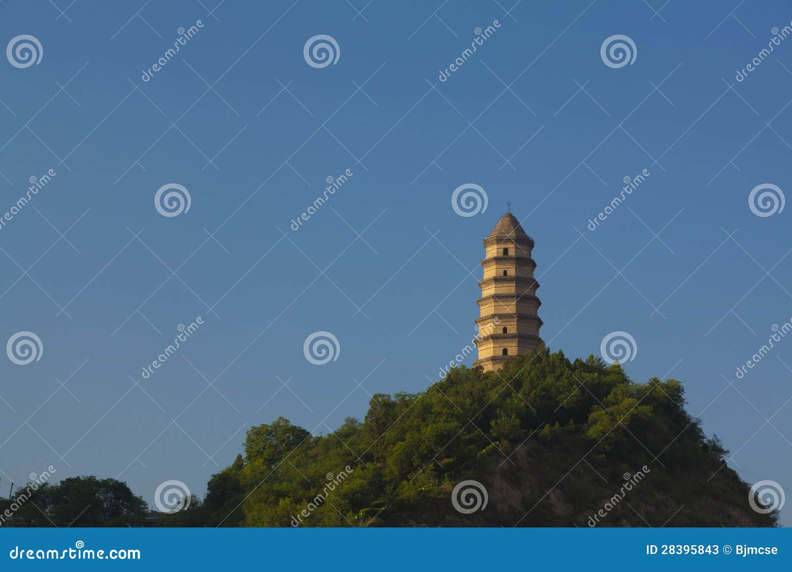 Yanan tower stock image. Image of cloud, blue, bridge - 28395843