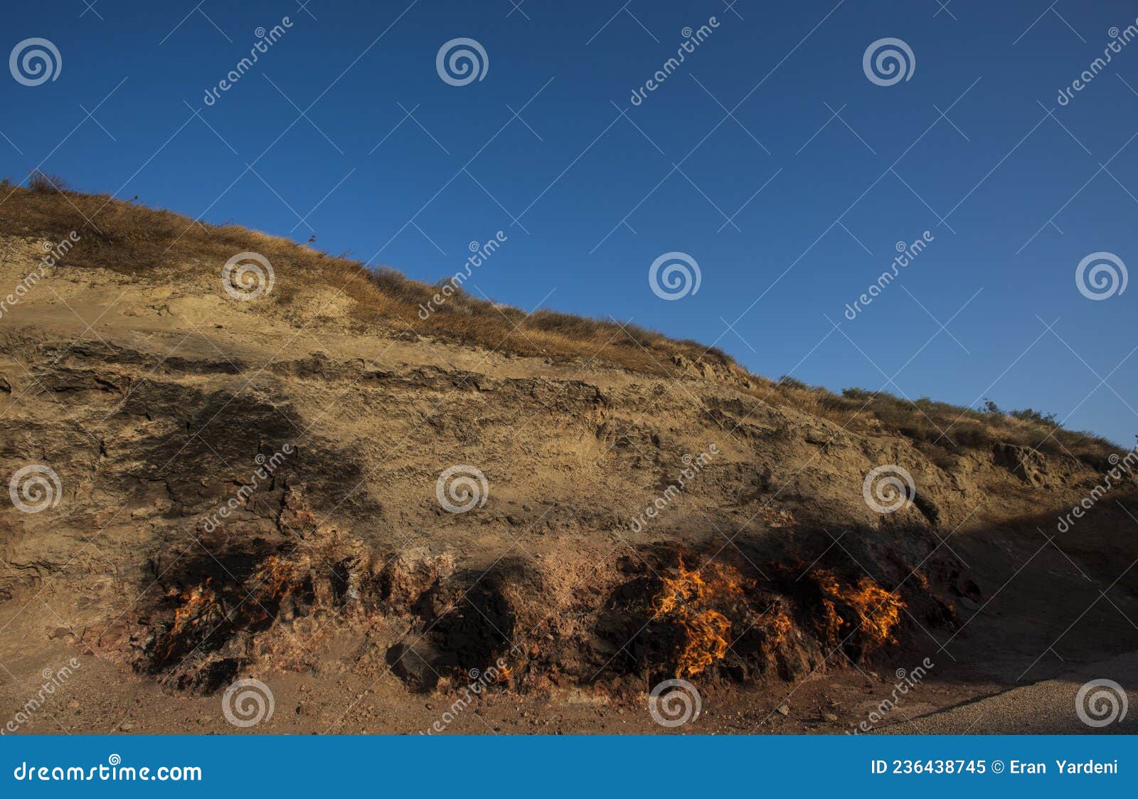 Yanar Dag, the Burning Mountain, Absheron Penisula, Azerbaijan Stock ...