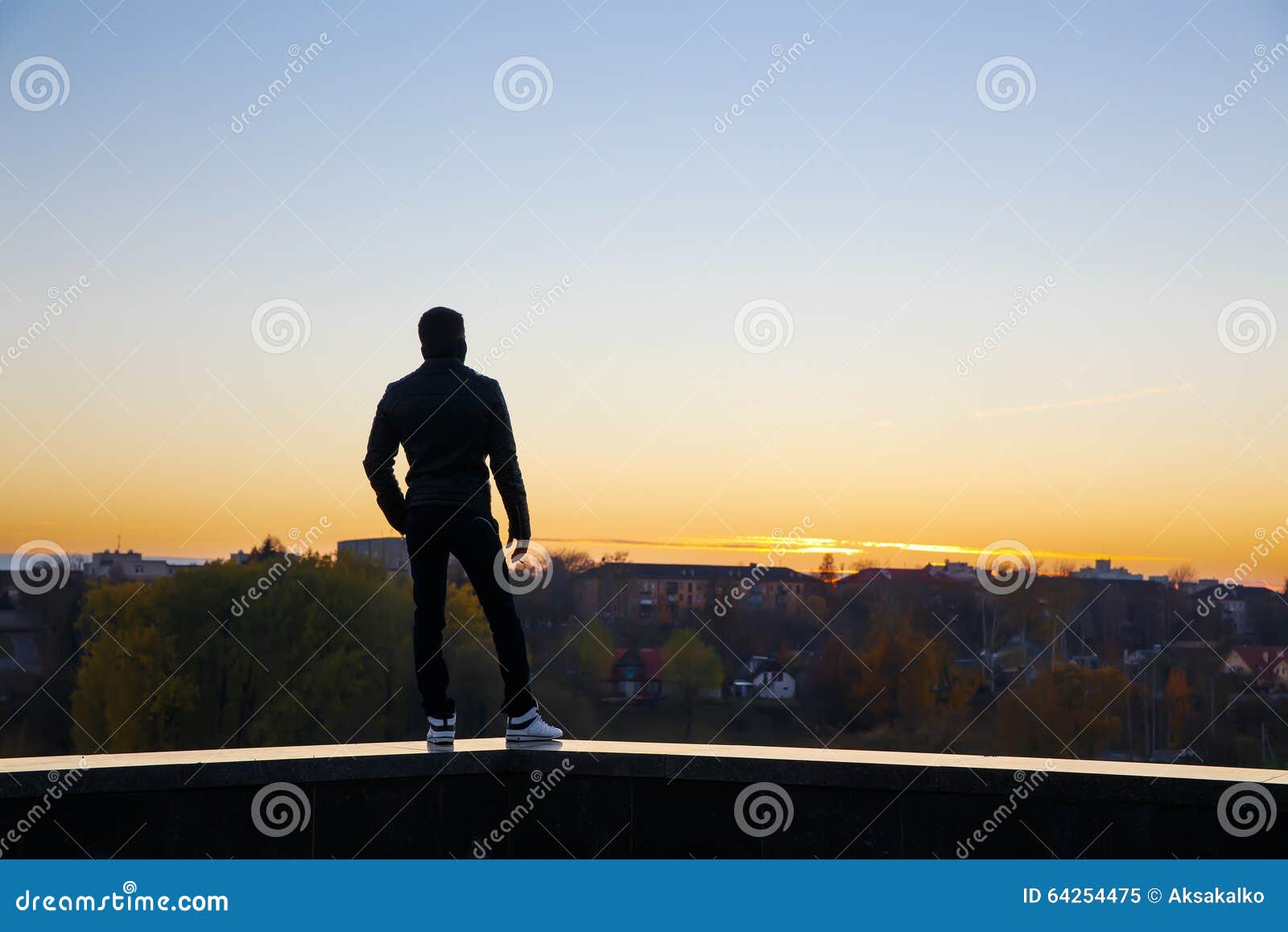 Yang Man Standing on the Roof Stock Image - Image of fume, cloud: 64254475