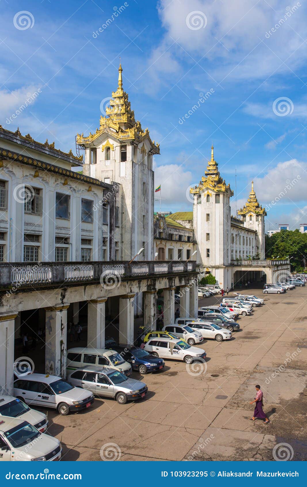 Yangon Central Railway Station in Burma. Editorial Image - Image of ...