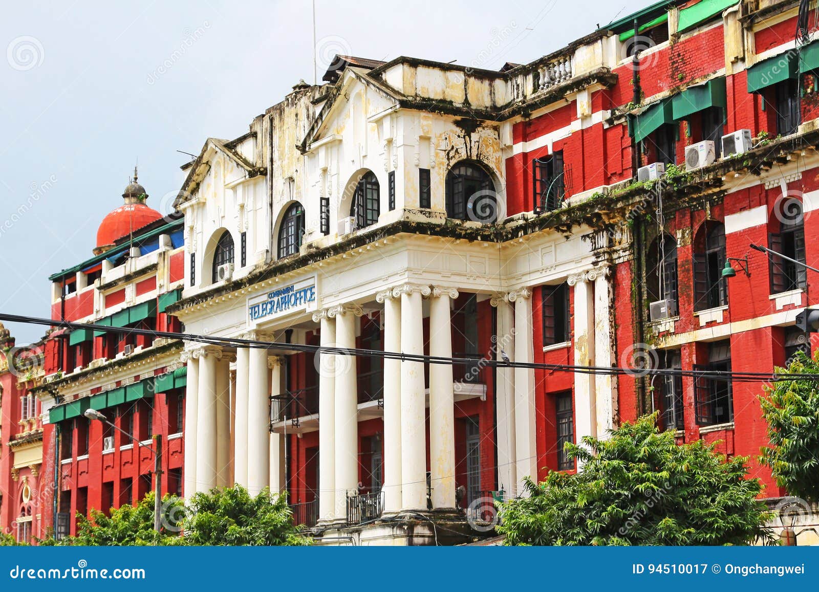 Yangon Colonial Building, Myanmar Editorial Photography - Image of ...