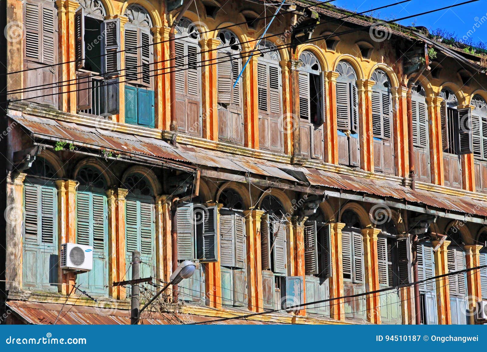 Yangon Colonial Building, Myanmar Editorial Photography - Image of ...