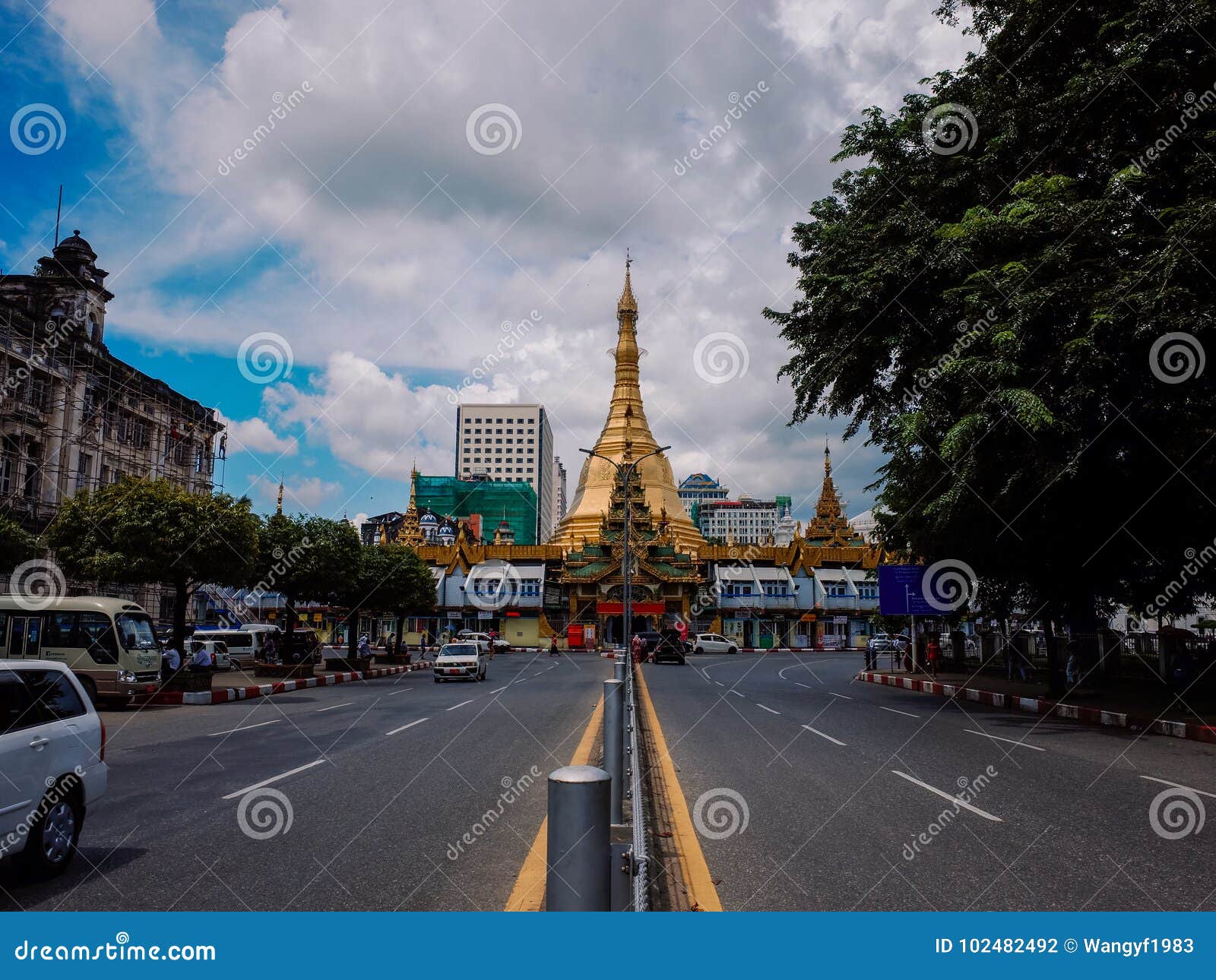 Yangon Downtown editorial photography. Image of financial - 102482492
