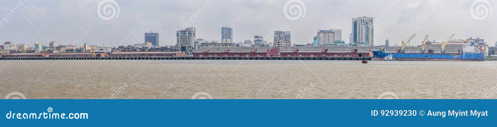 Panoramic View of Harbour of Yangon, Myanmar, May-2017 Editorial Image ...