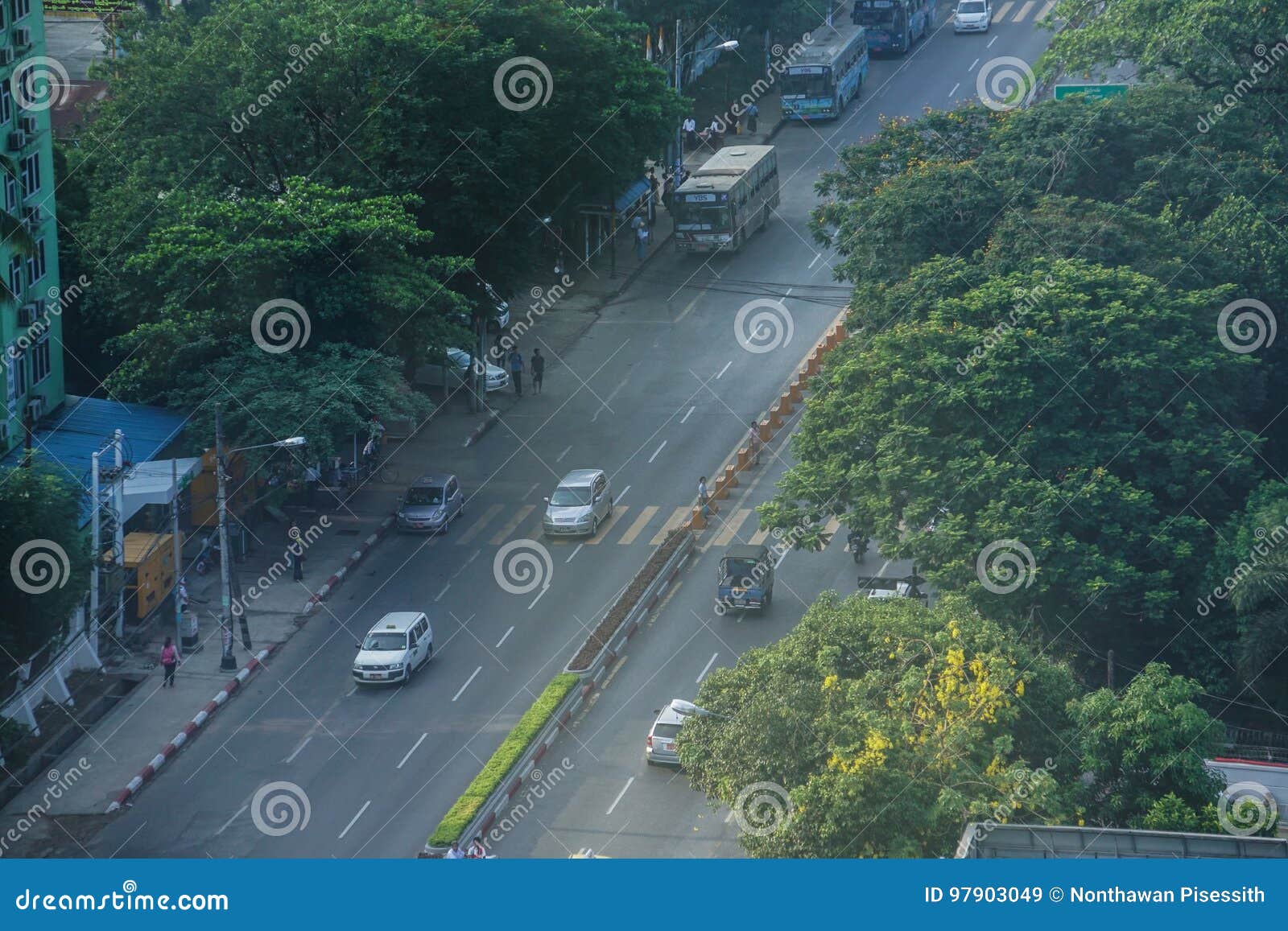 Yangon Landscape in the Morning, Myanmar Editorial Stock Image - Image ...