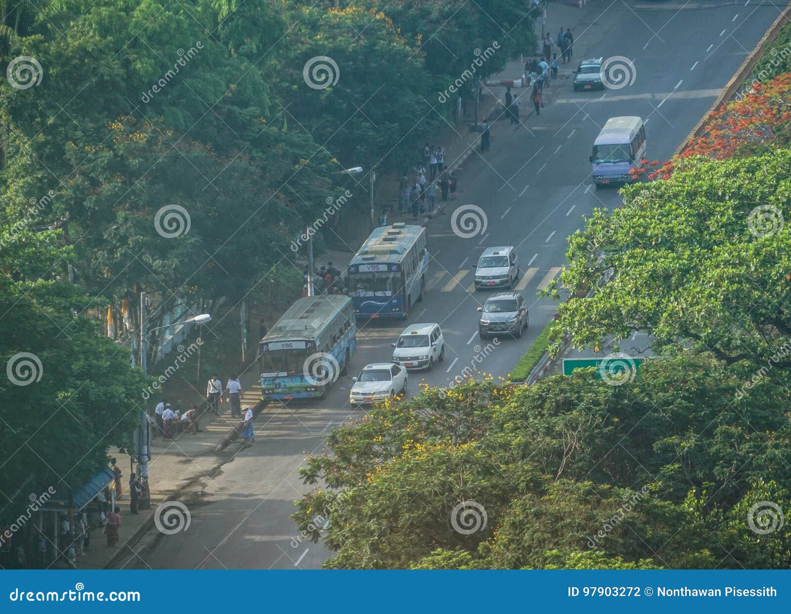 Yangon Landscape in the Morning, Myanmar Editorial Photography - Image ...