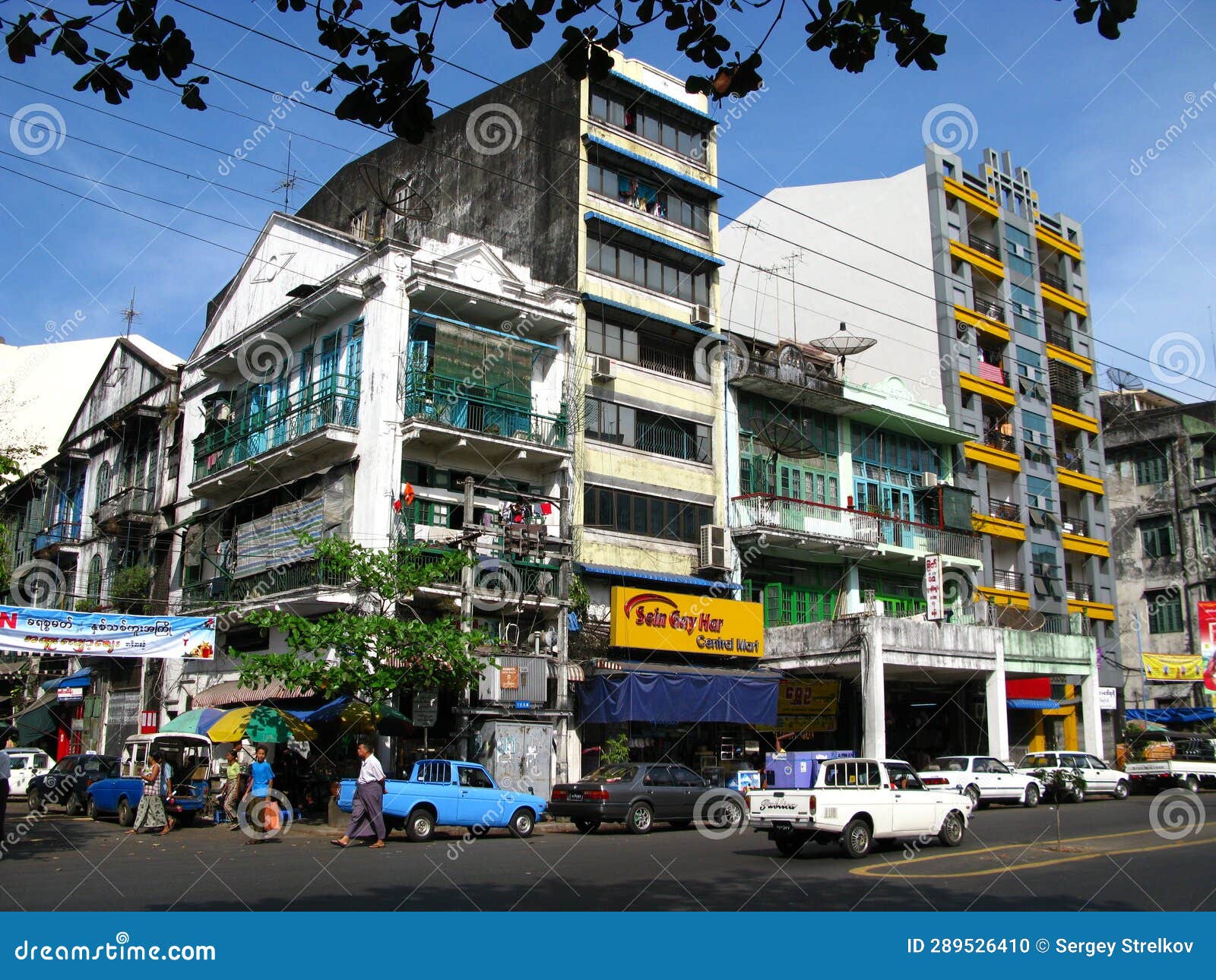 Yangon, Myanmar - 04 Jan 2010: the Street, Yangon ( Rangoon ), Myanmar ...