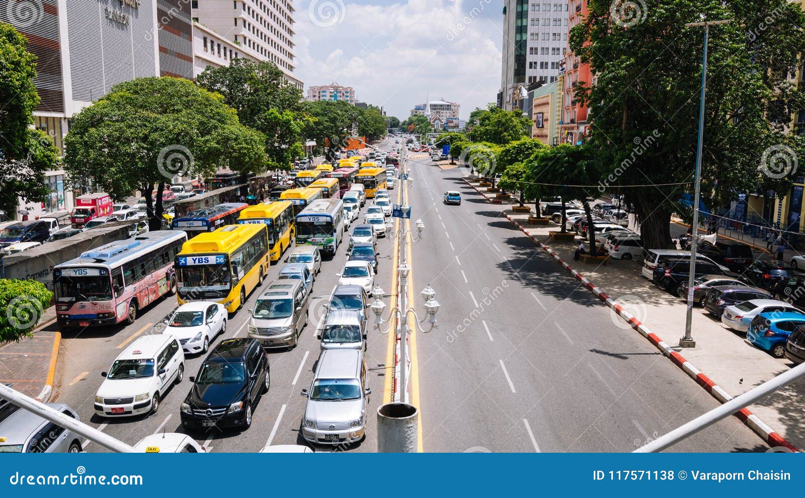 Traffic Jam in Yangon, Myanmar. Editorial Stock Photo - Image of ...