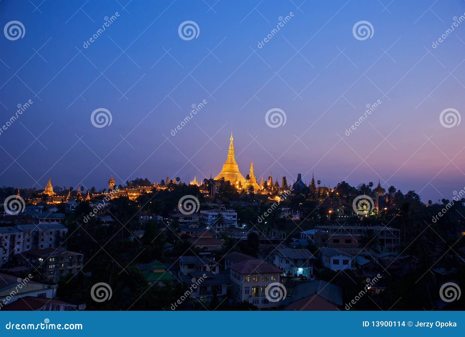 Yangon by night stock photo. Image of incredible, exotic - 13900114