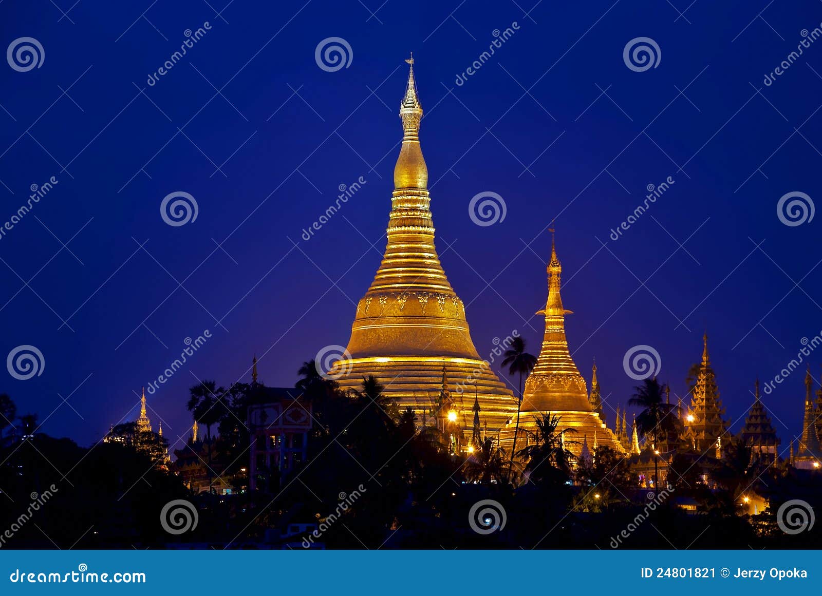 Yangon by night stock image. Image of tropical, myanmar - 24801821