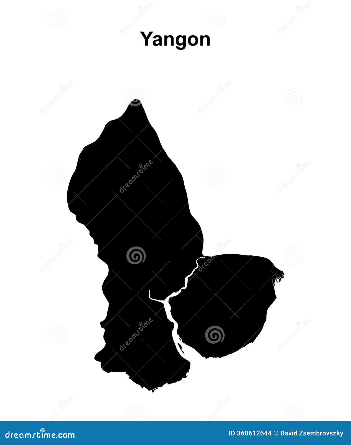 Yangon Outline Map Vector Illustration | CartoonDealer.com #360612644