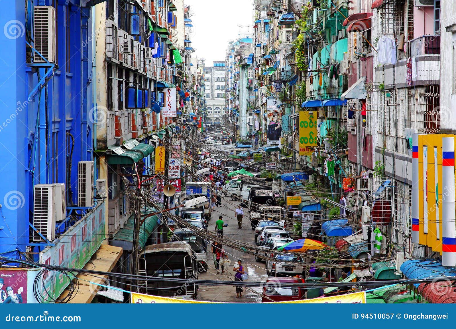 Yangon Residential Area, Myanmar Editorial Photography - Image of town ...