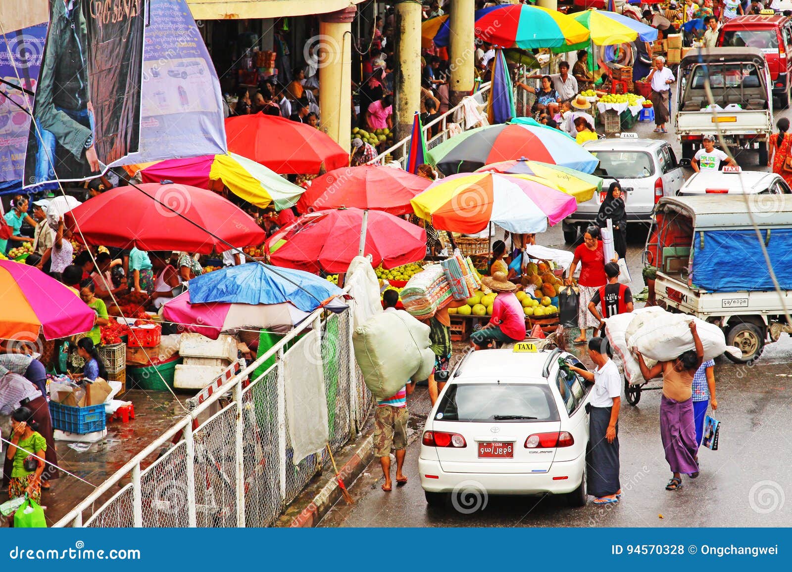 Yangon Street Vendors, Myanmar Editorial Stock Photo - Image of town ...