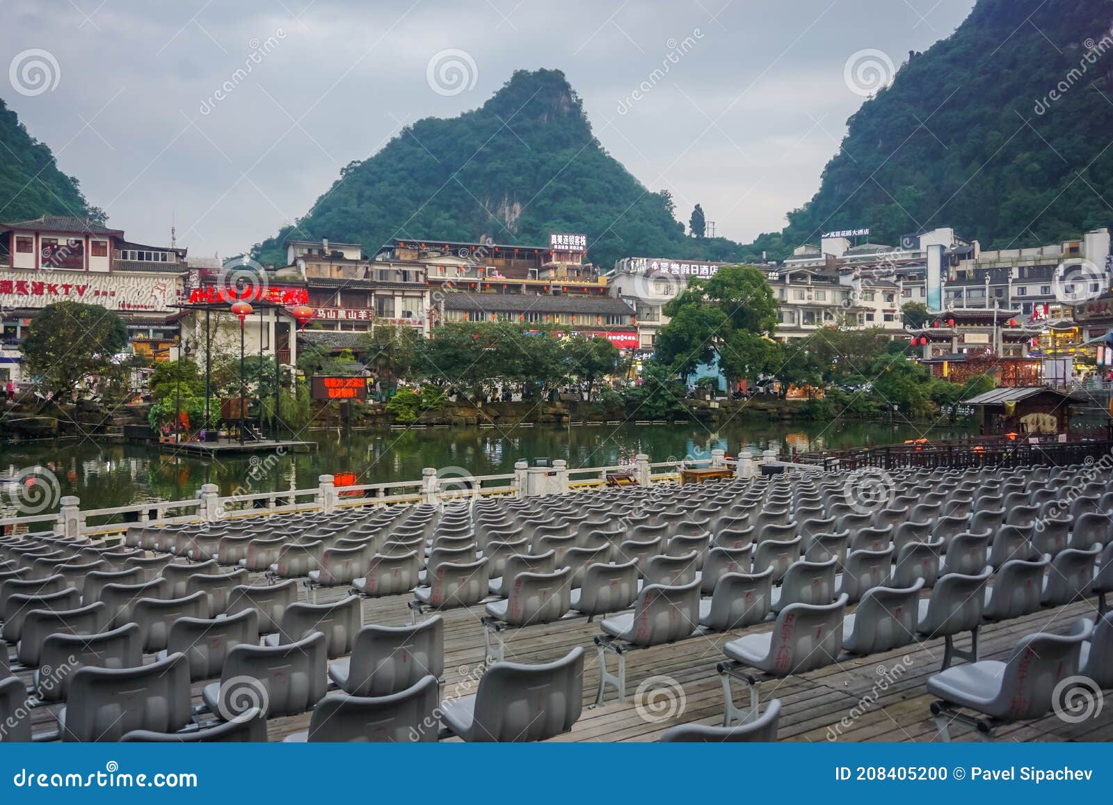 Yangshuo, China - May 18, 2019: Landscape and Architecture of Yangshuo ...