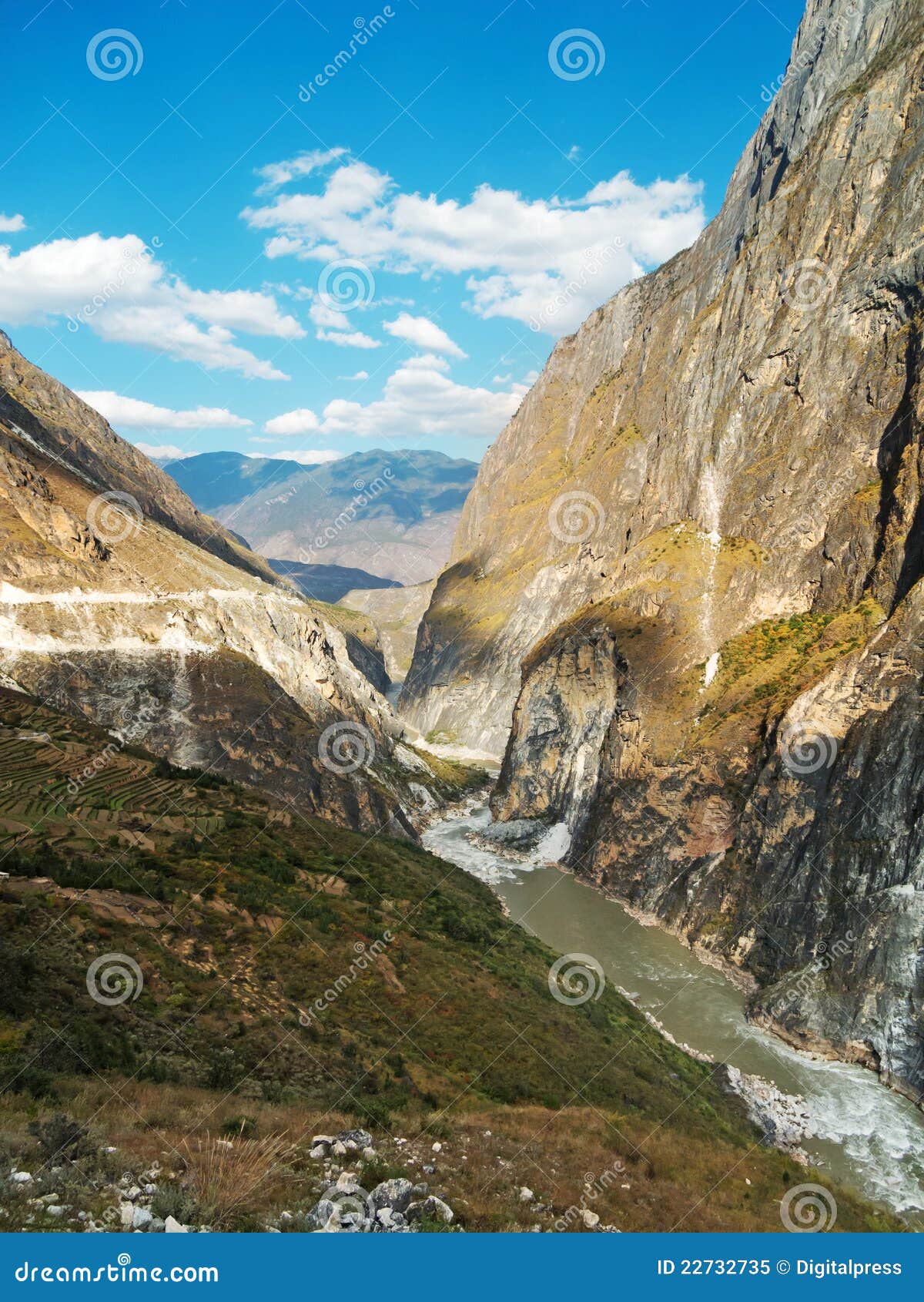 Yangtze-Fluss in Yunnan, China Stockbild - Bild von landschaft ...