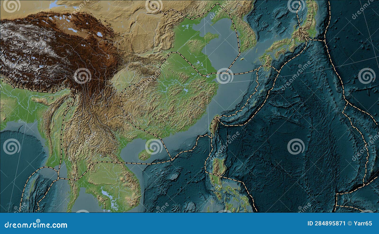 Yangtze Plate - Boundaries. Wiki Map Stock Illustration - Illustration ...