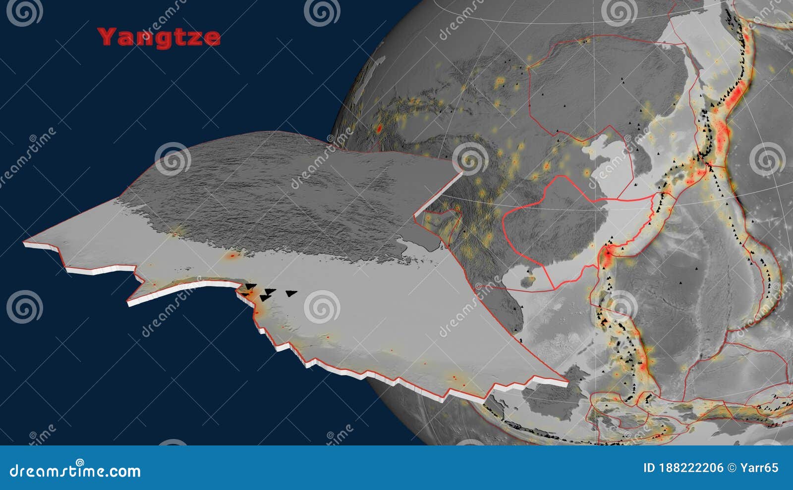 Yangtze Plate Described and Presented - Grayscale Stock Illustration ...