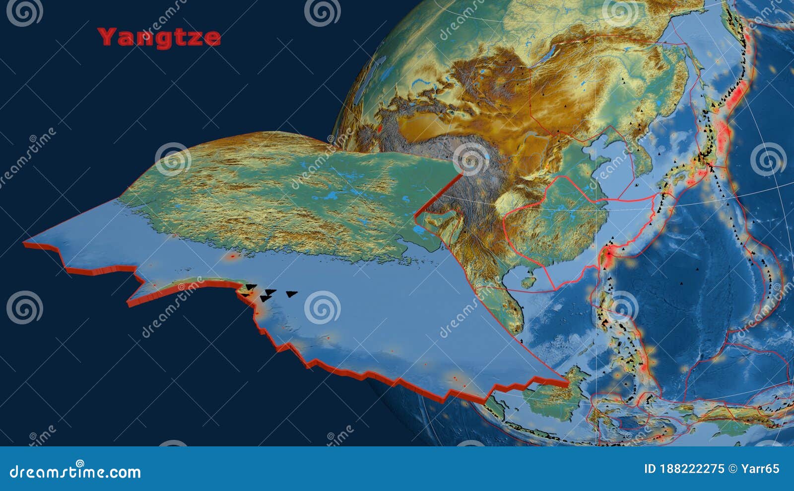 Yangtze Plate Described and Presented - Relief Stock Illustration ...