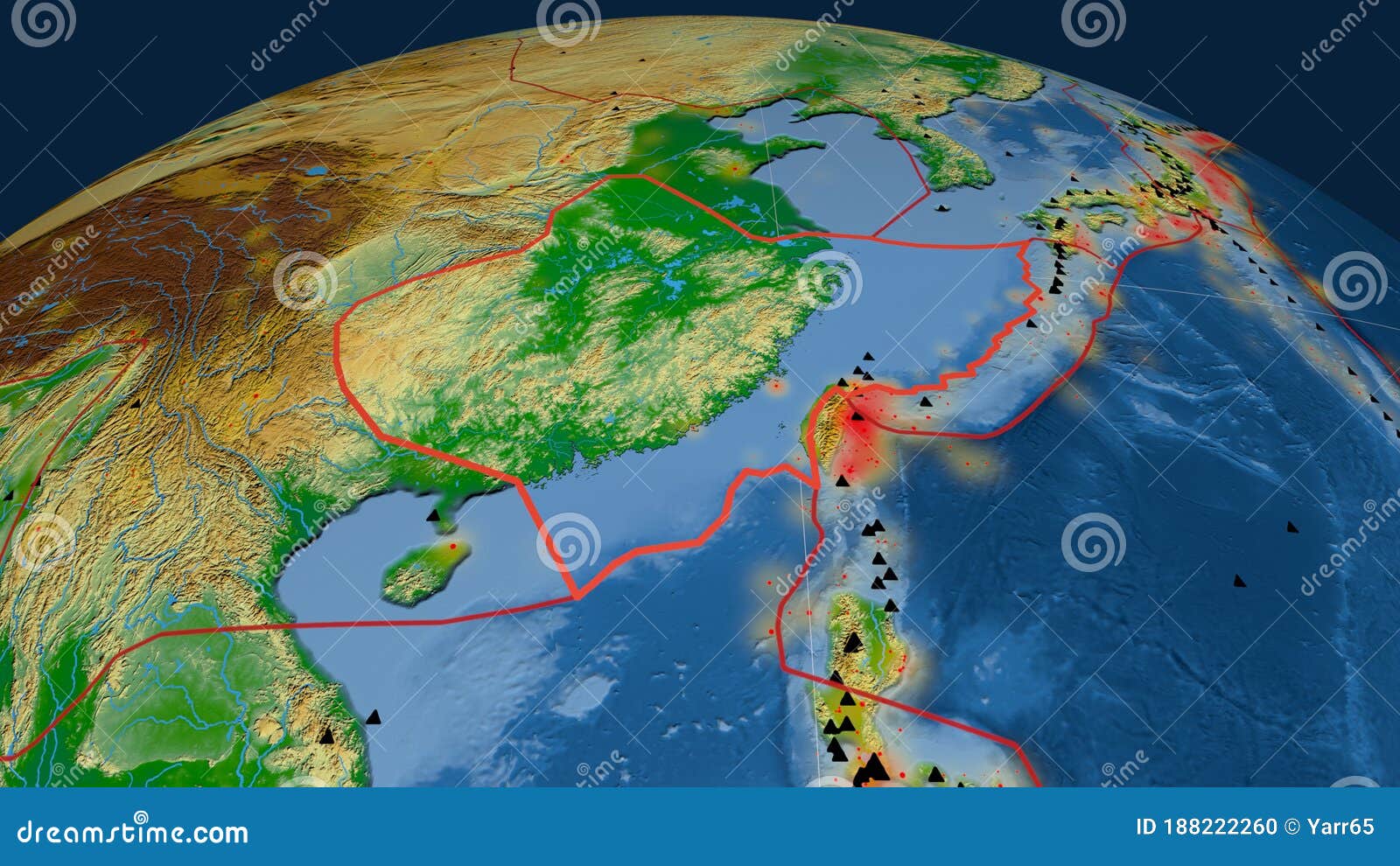 Yangtze Plate Outlined - Physical Stock Illustration - Illustration of ...