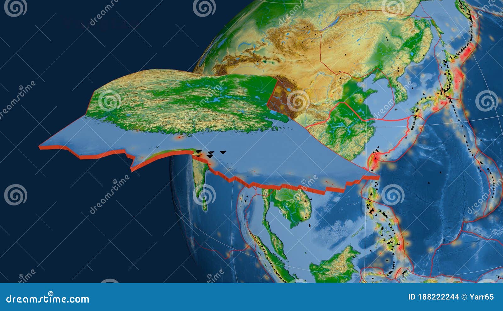 Yangtze Plate Presented - Physical Stock Illustration - Illustration of ...