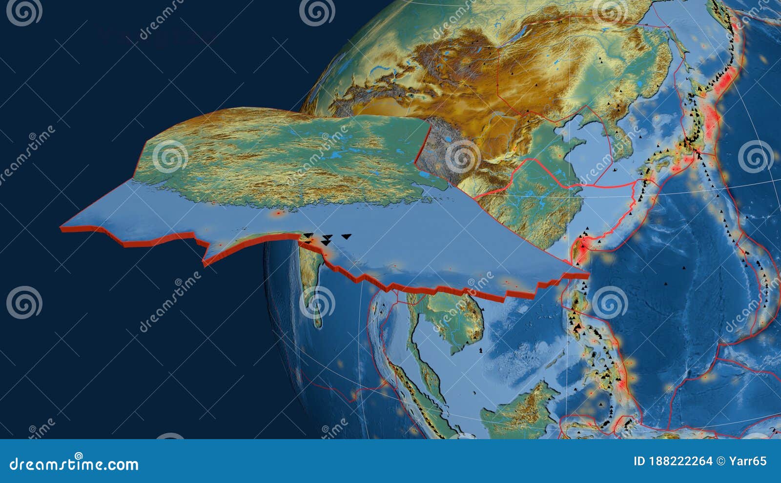 Yangtze Plate Presented - Relief Stock Illustration - Illustration of ...