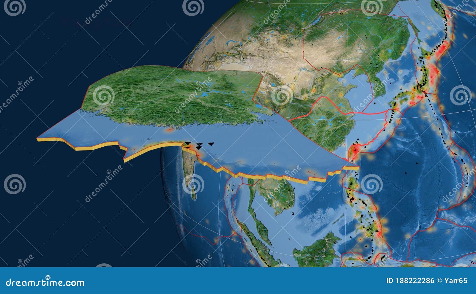 Yangtze Plate Presented - Satellite Stock Illustration - Illustration ...