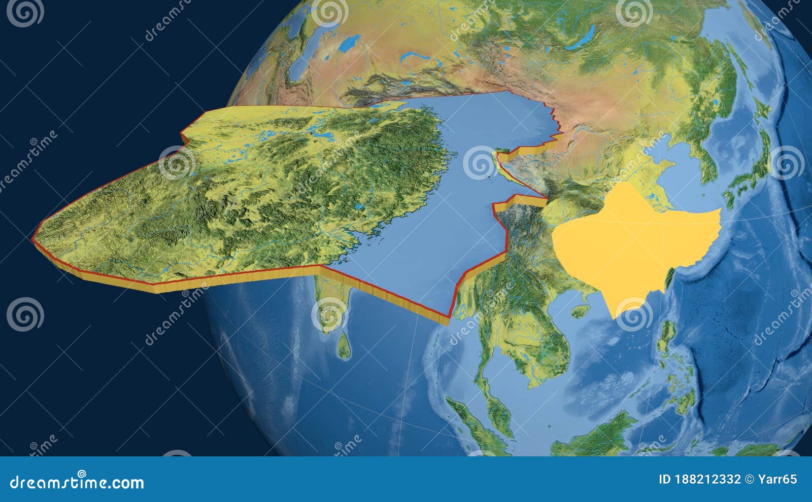 Yangtze Plate Presented - Topographic Stock Illustration - Illustration ...