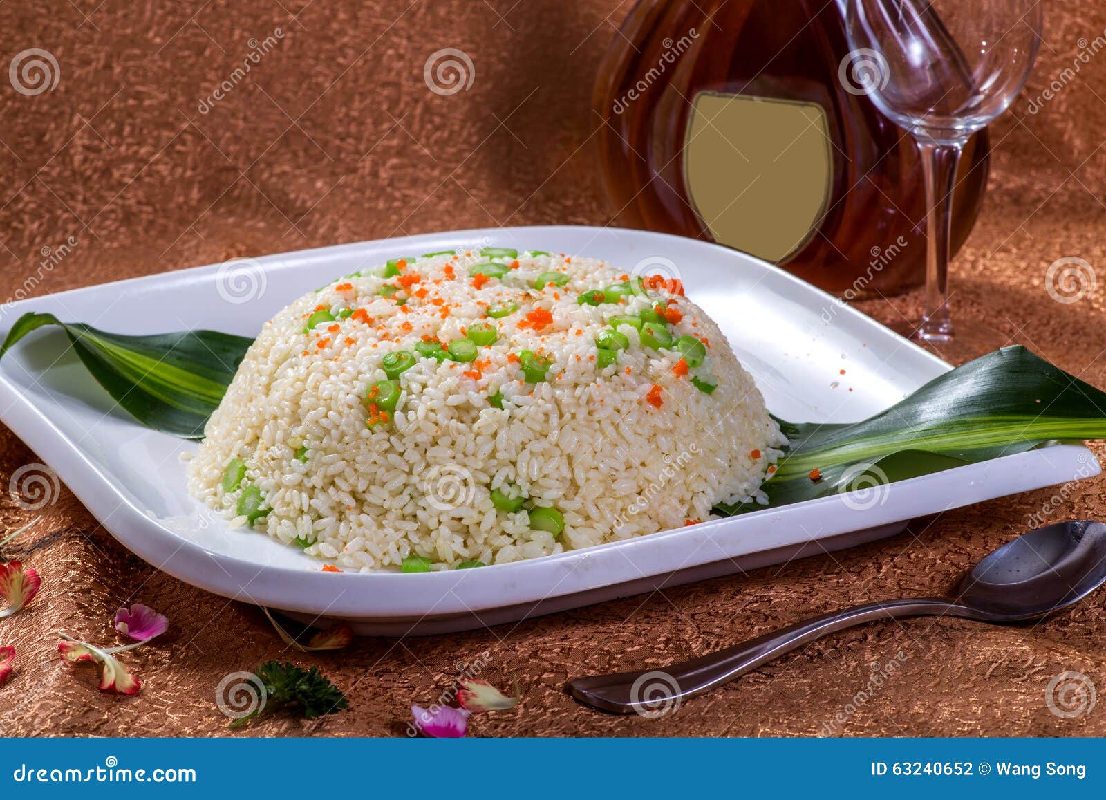 The yangzhou Fried rice stock photo. Image of crustacea - 63240652