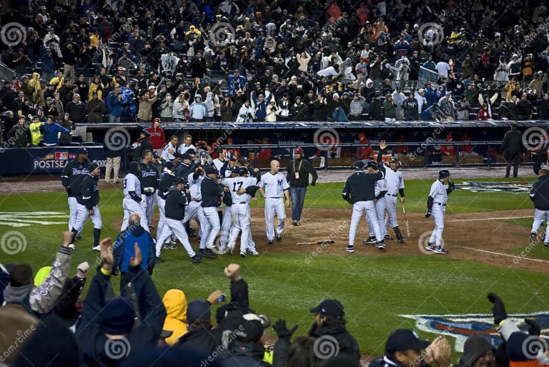 Yankees Celebrate 2009 ALCS B Editorial Stock Image - Image of baseball ...
