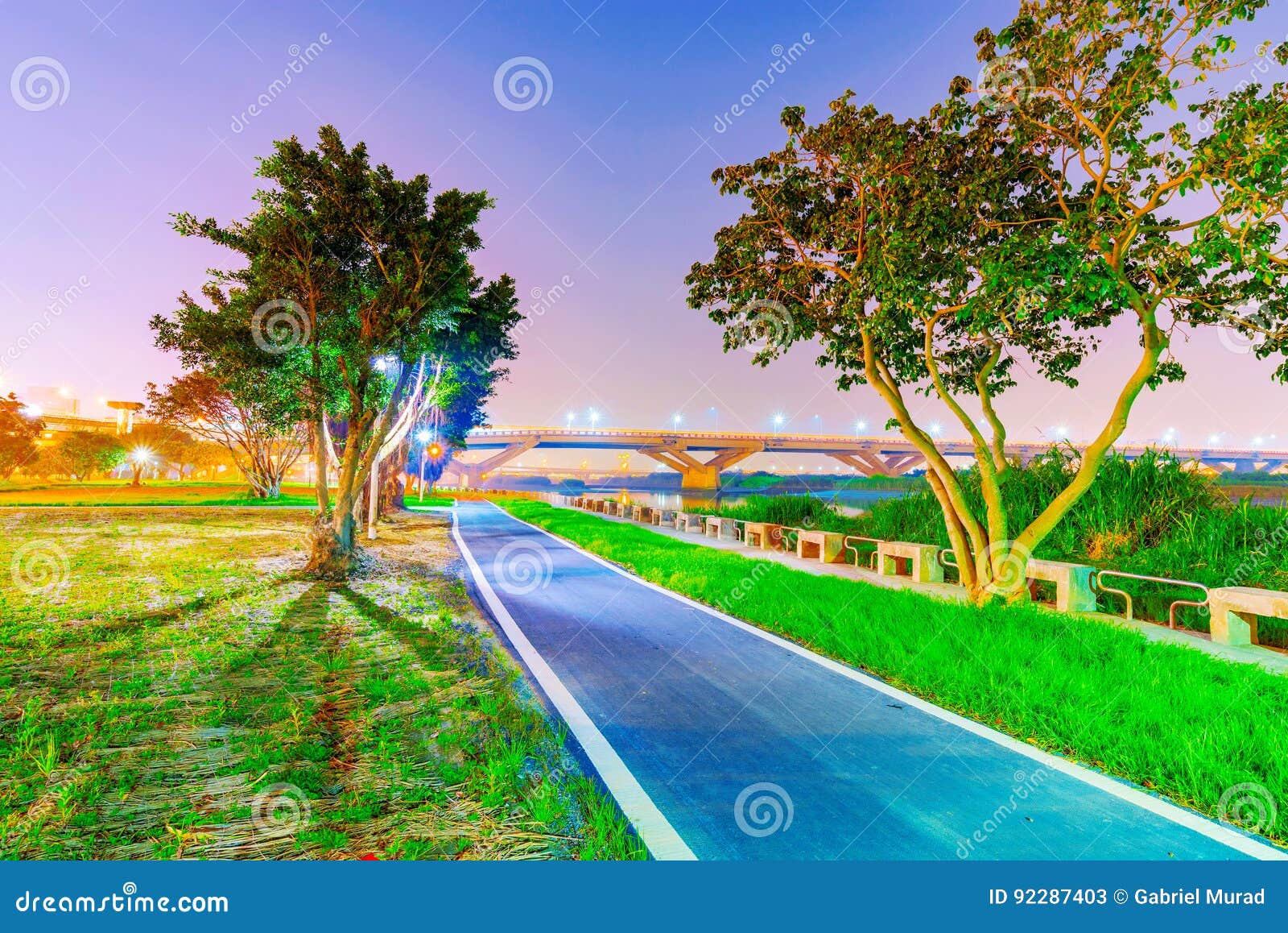 Yanping Riverside Park Jogging Path Stock Image - Image of scenic ...