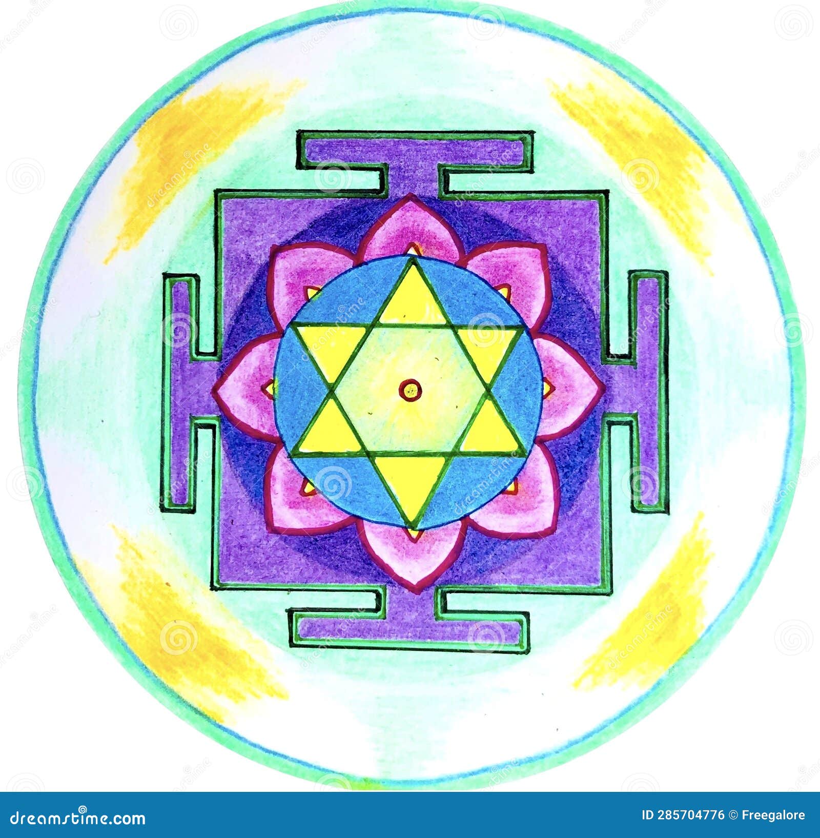 Yantra of Krishna, High Consciousness and Love. Stock Illustration ...