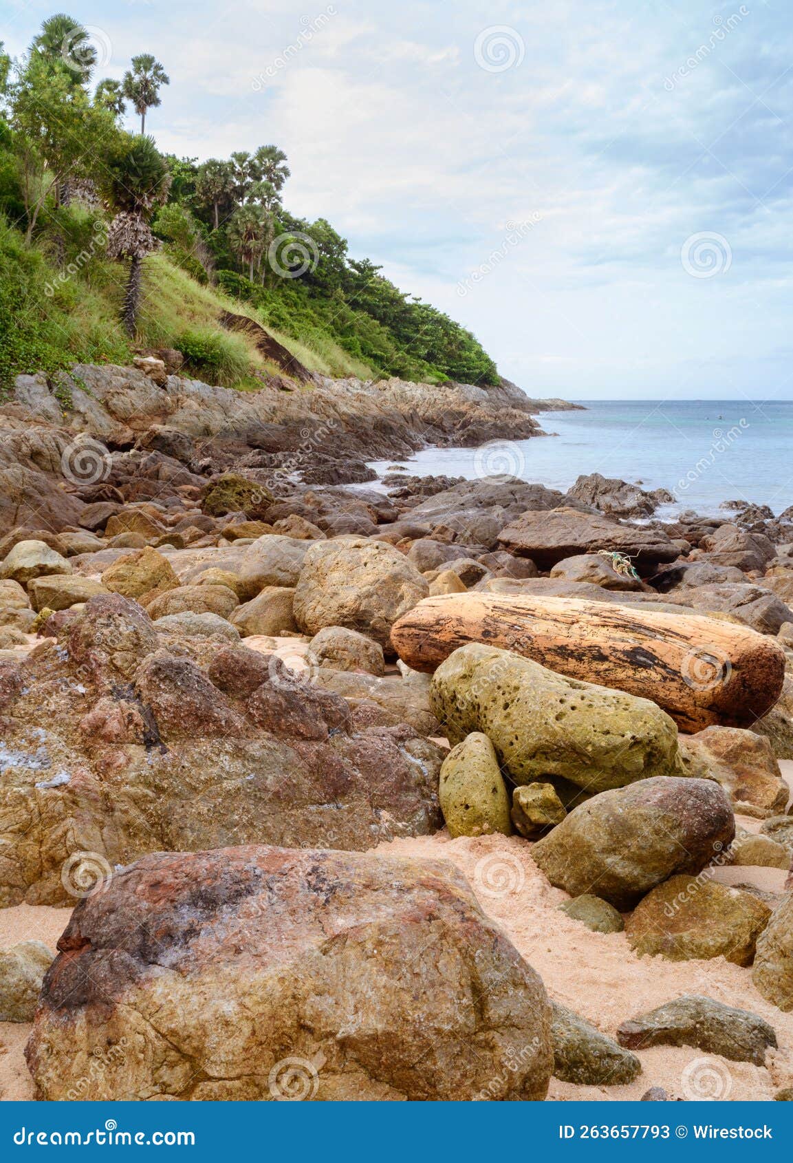 Yanui rock beach in Phuket stock image. Image of rocky - 263657793