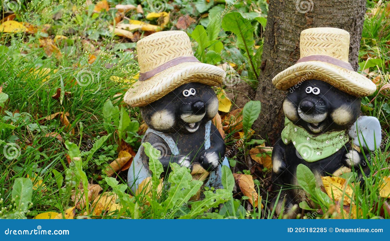 Small Ceramic Figurines of a Mole Family. Stock Image - Image of ...