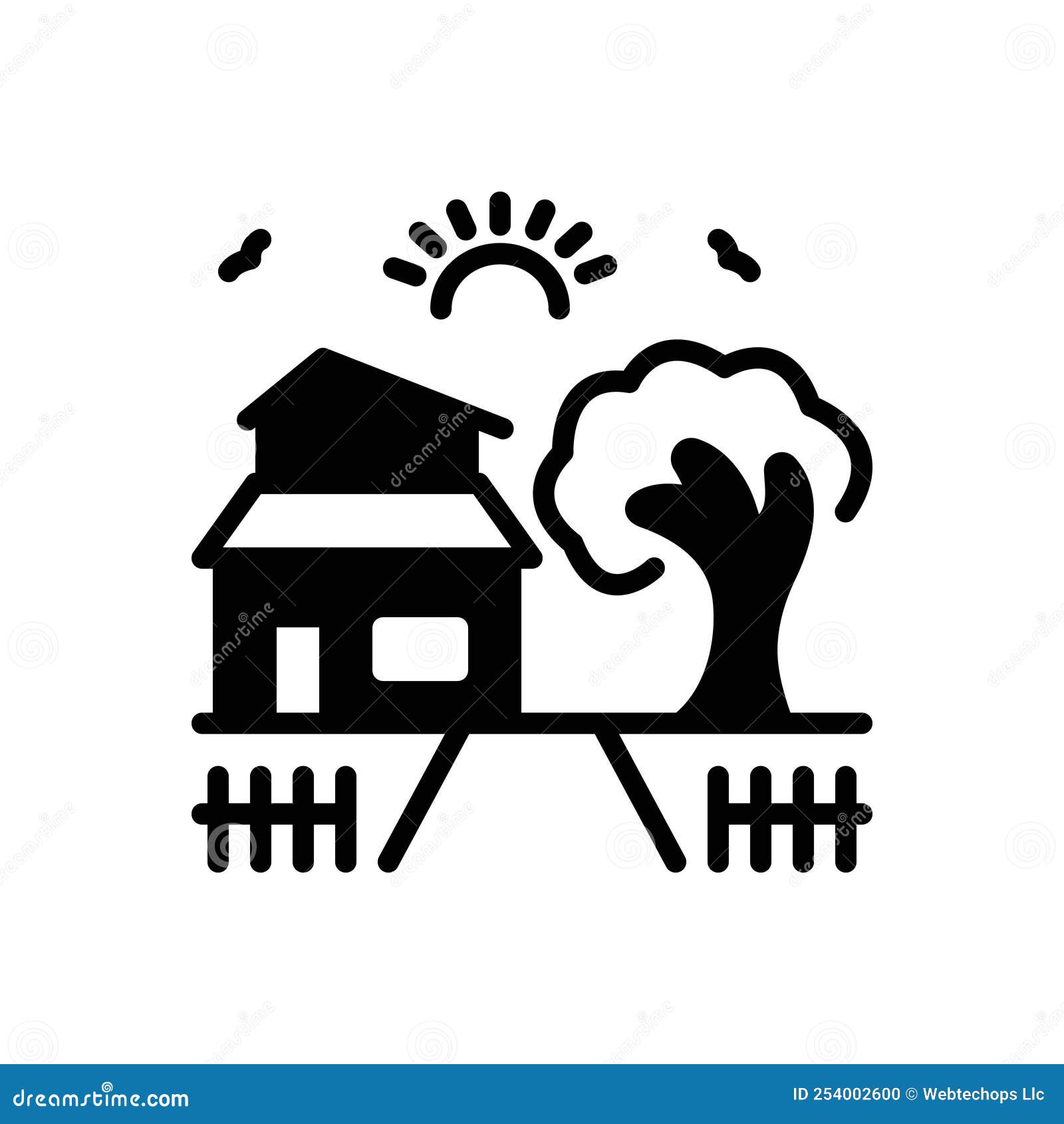 Black Solid Icon for Yard, Courtyard and Garden Stock Illustration ...