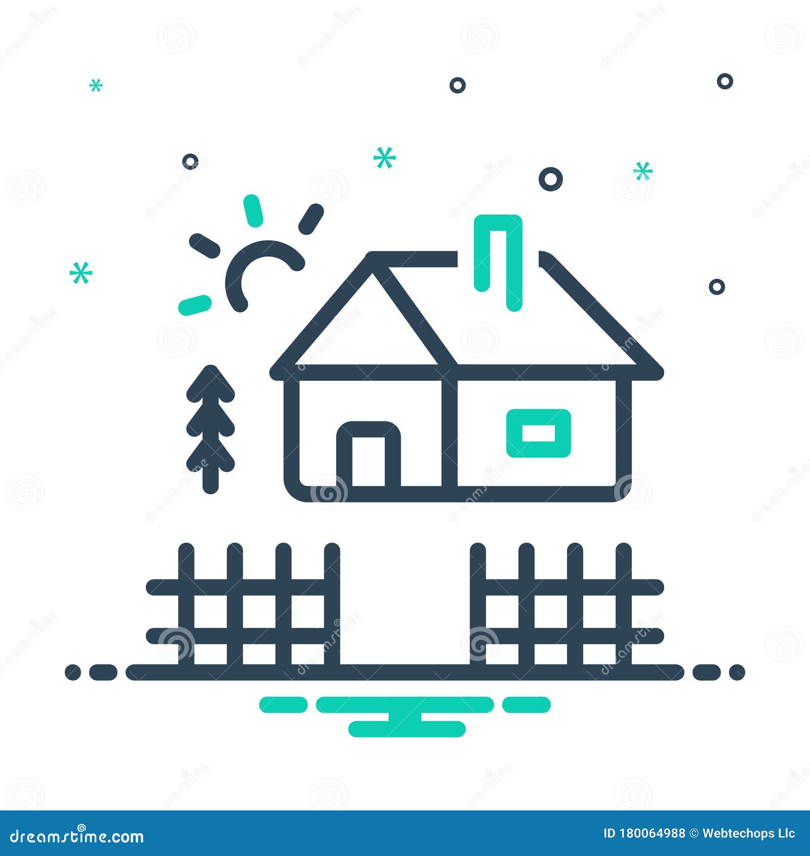 Mix Icon for Yard, Home and Cabin Stock Vector - Illustration of yard ...