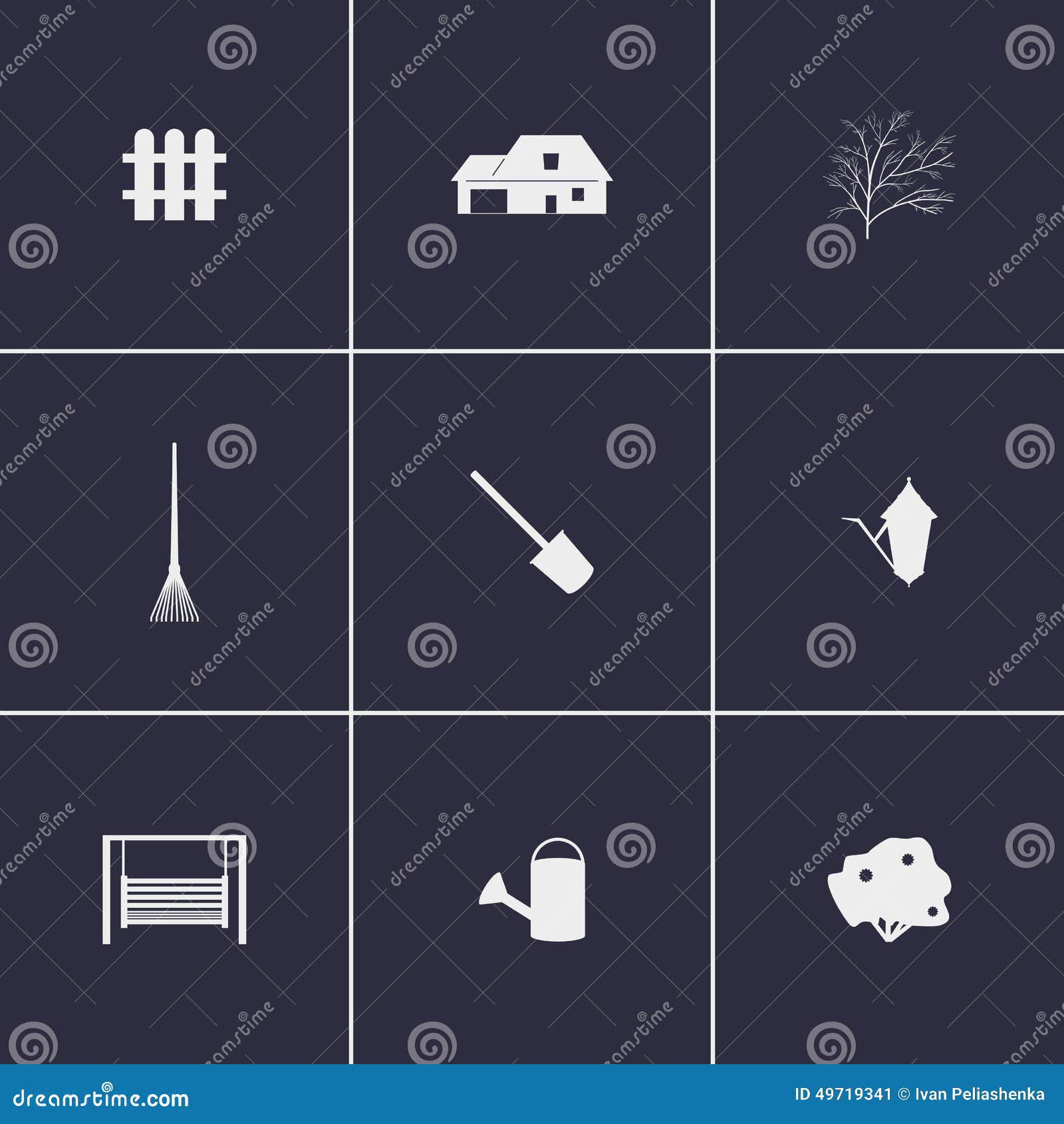 Yard icons stock vector. Illustration of building, exterior - 49719341