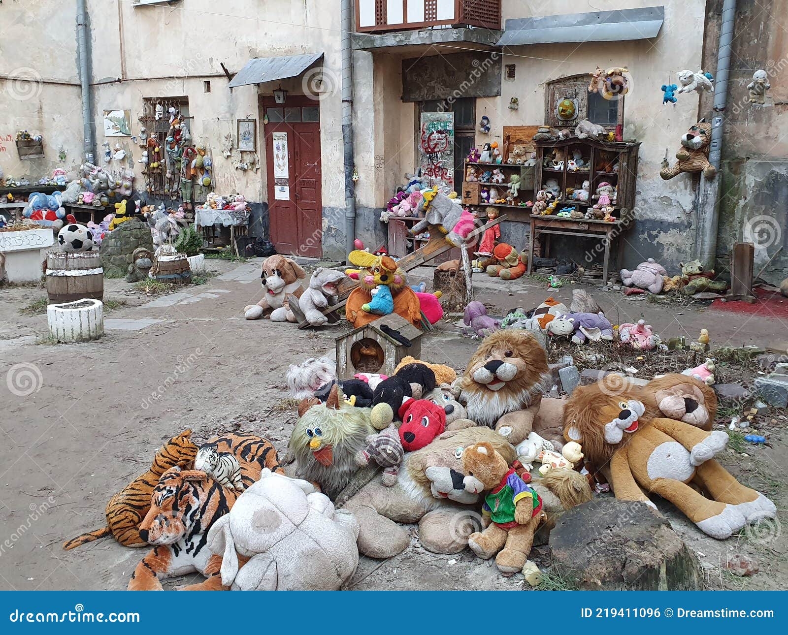 Yard of lost toys stock photo. Image of town, toys, festival - 219411096