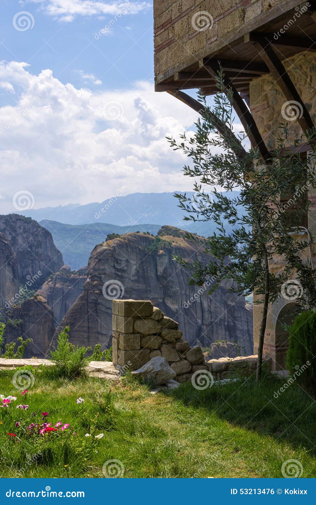 Yard of a Monastery in Meteora, Greece Stock Photo - Image of landscape ...