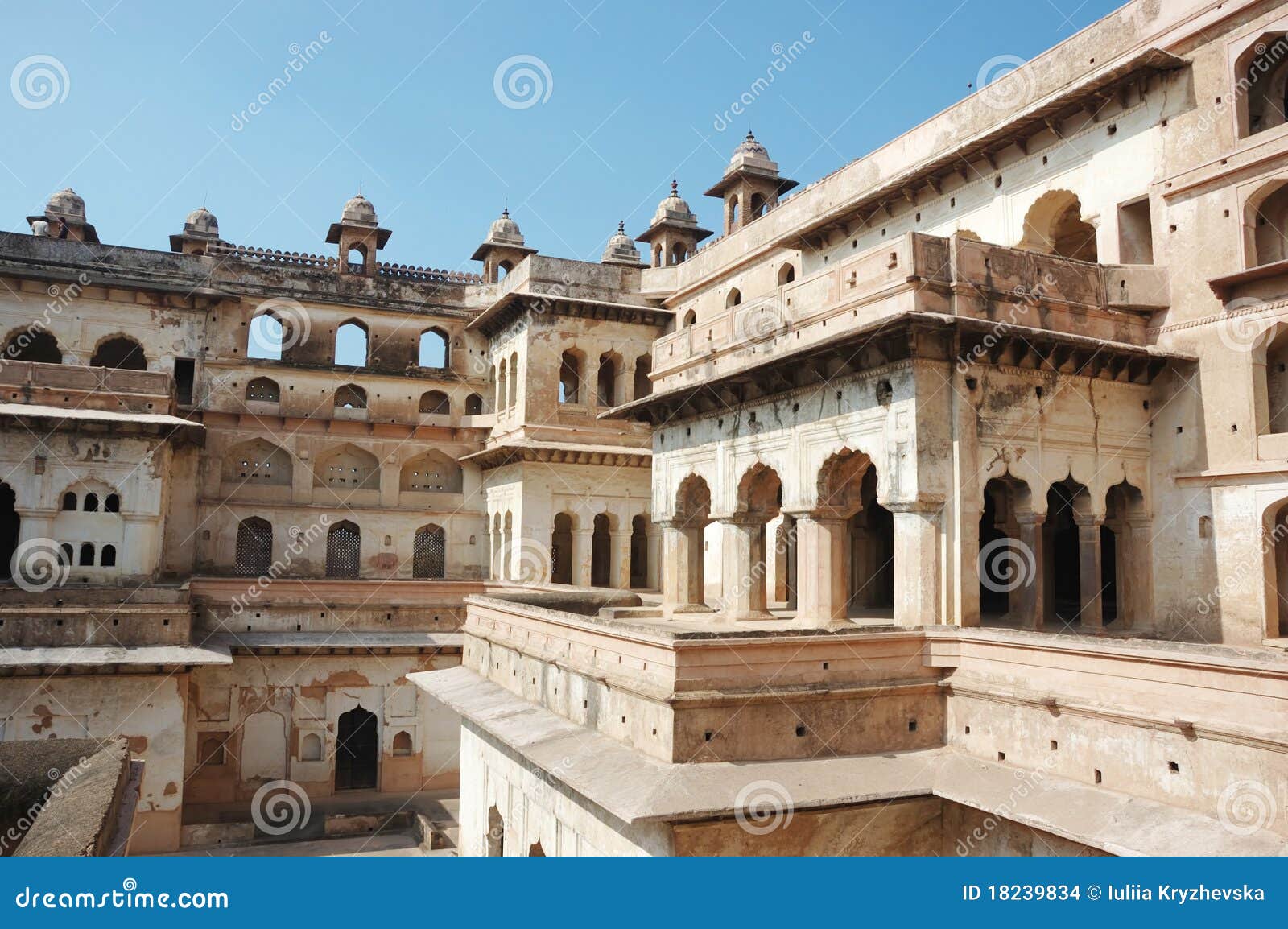 Yard of the Raj Mahal Palace at Orcha ,India Stock Photo - Image of ...