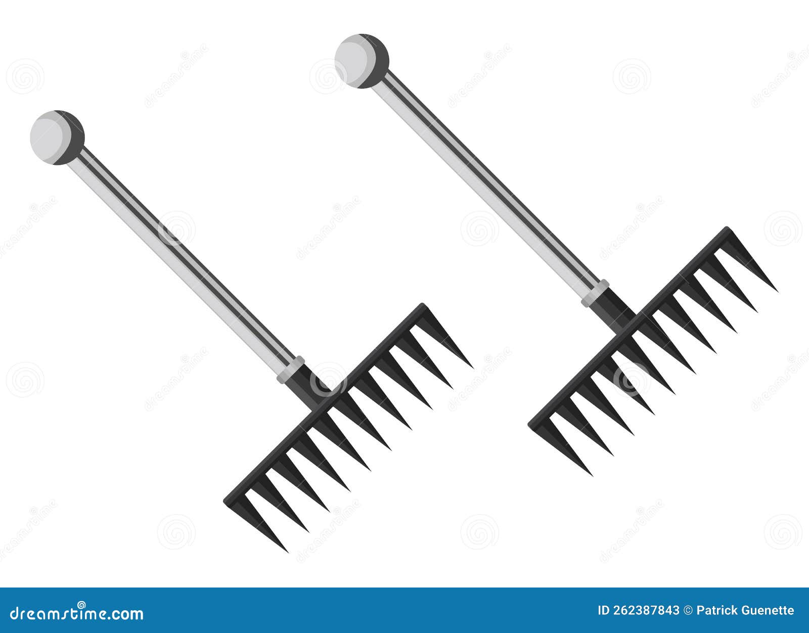 Yard rakes, icon stock vector. Illustration of rake - 262387843
