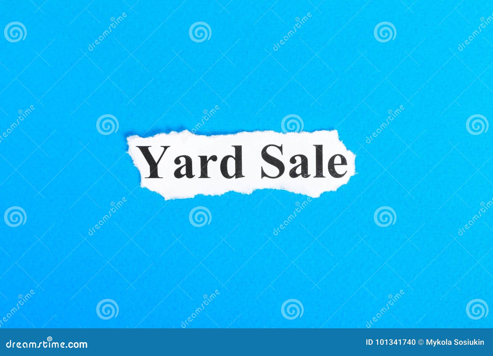 Yard Sale Text on Paper. Word Yard Sale on Torn Paper Stock Photo ...