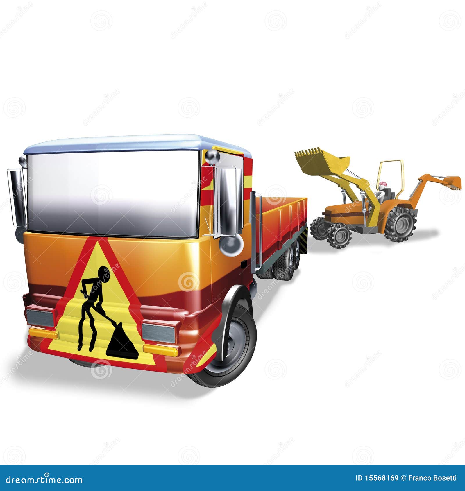 Yard Scraper Truck Royalty-Free Cartoon | CartoonDealer.com #15568169