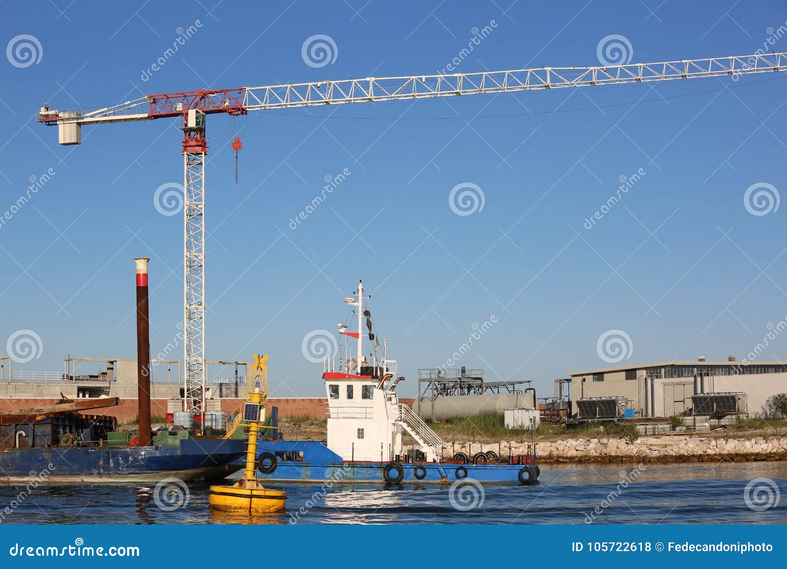 Yard on the Seashore during the Construction of a Dam Stock Photo ...