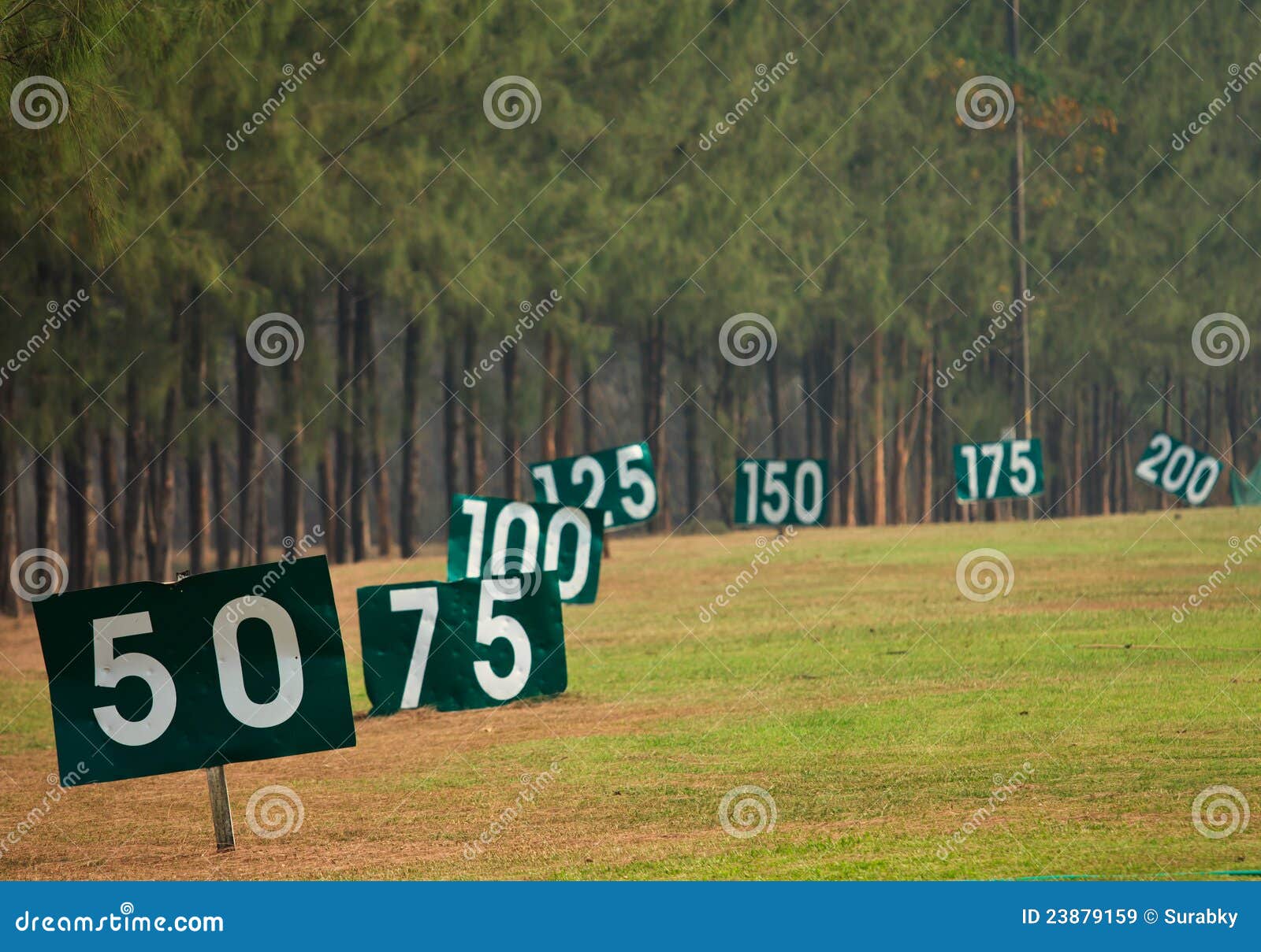 Yard Signs in Driving Range Stock Image - Image of yards, swing: 23879159
