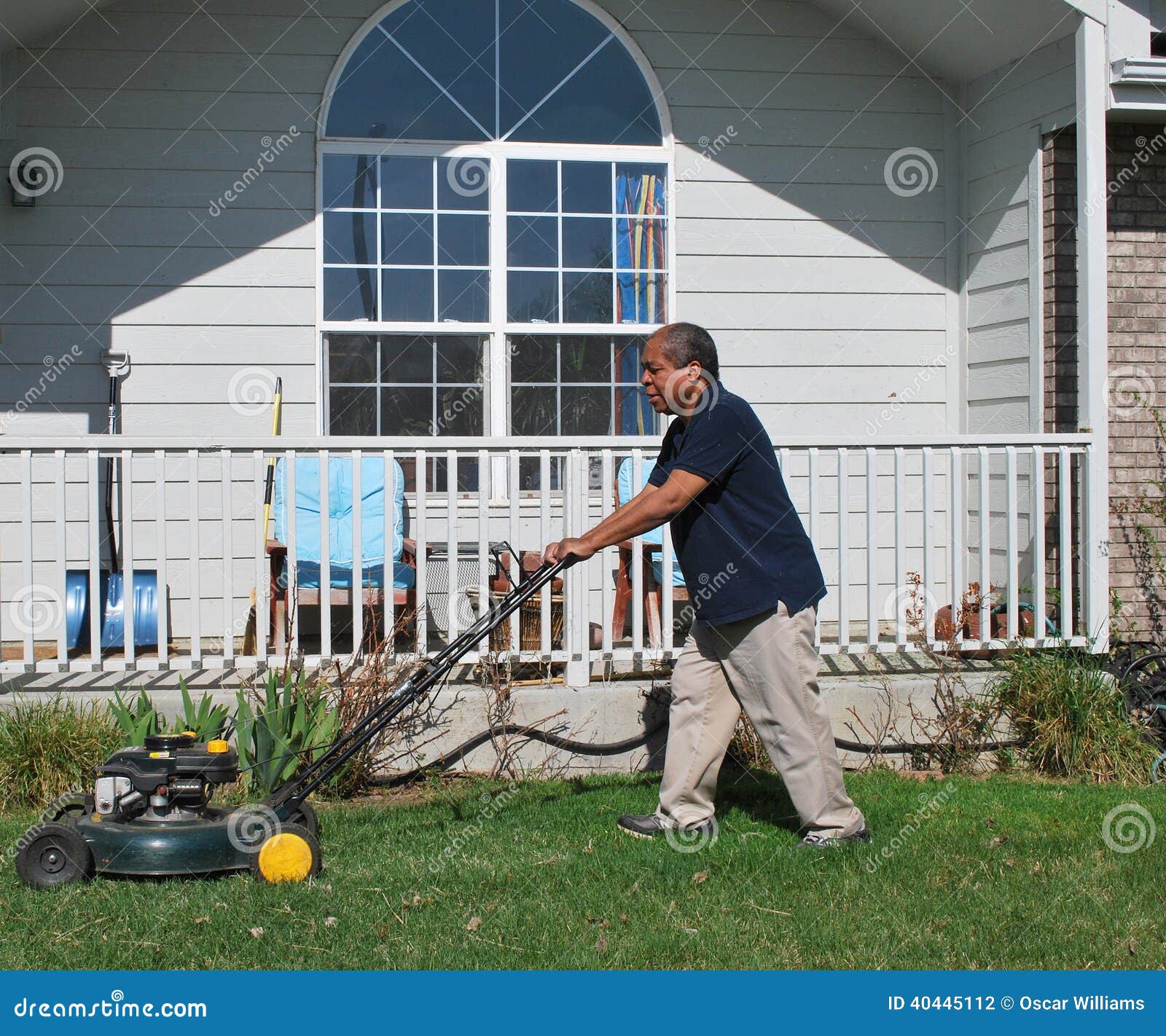 Yard work. stock photo. Image of work, grass, lawn, active - 40445112