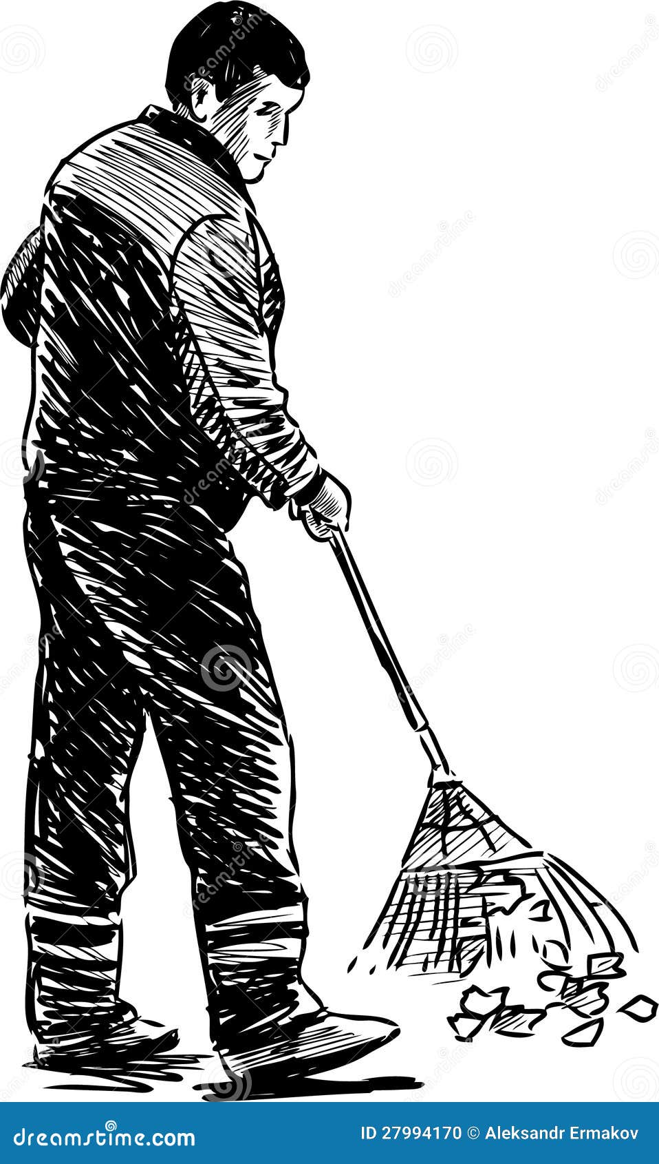 Yardman stock vector. Illustration of realistic, besom - 27994170