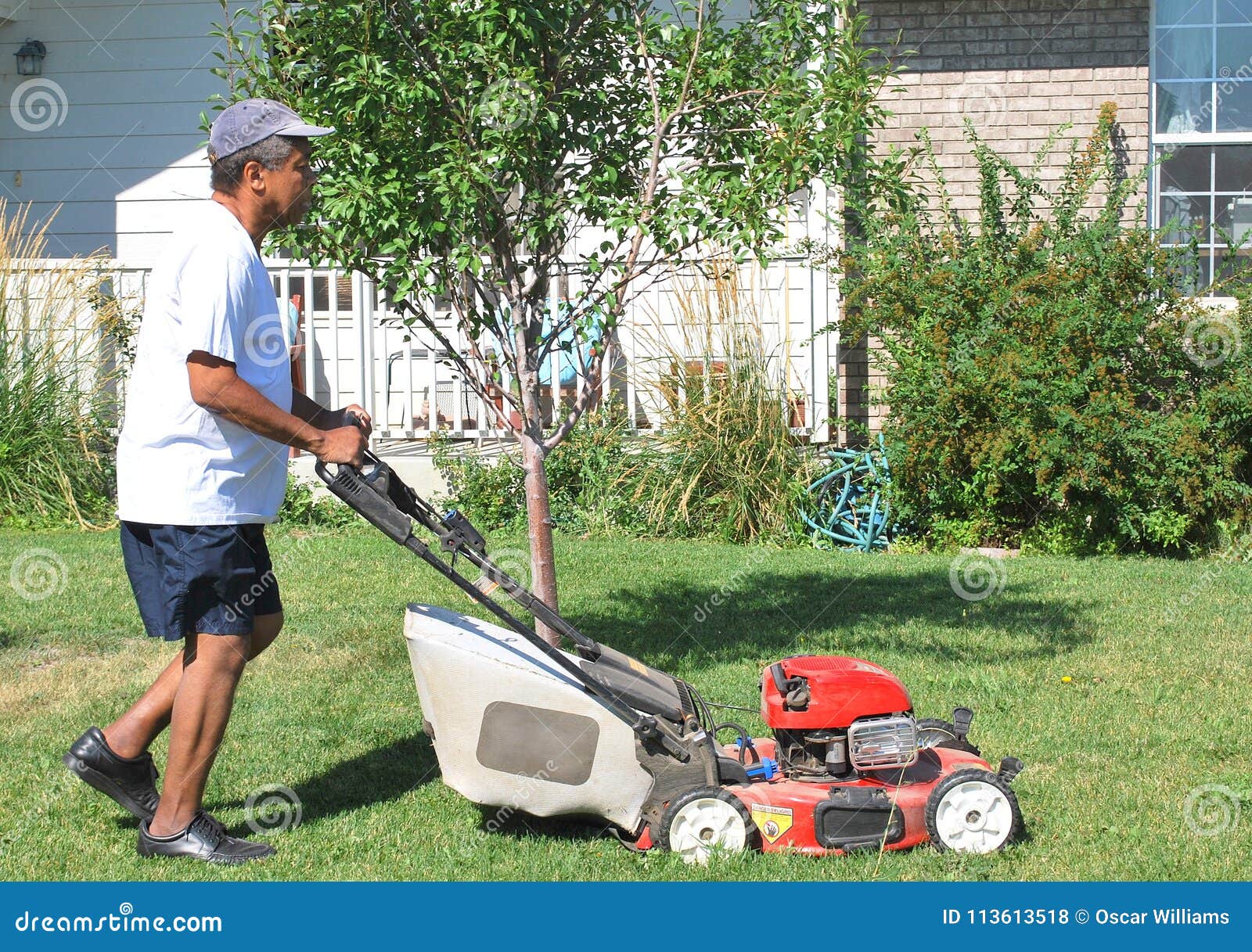 Yardwork outdoors. stock photo. Image of american, outdoors - 113613518